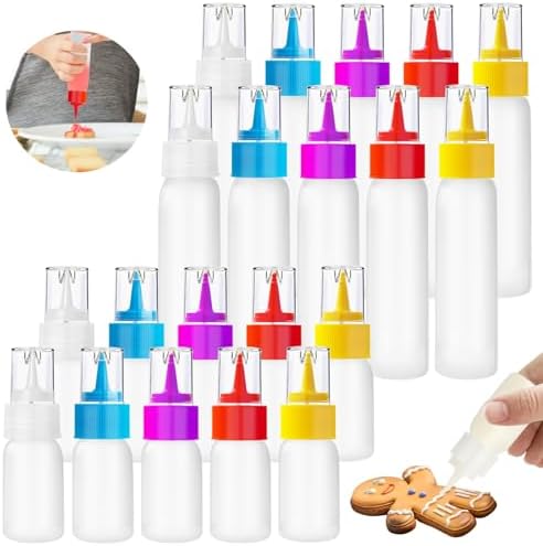 20pcs Squeeze Writer Bottles Set,Plastic Cookie Icing Bottles,10 Each ...