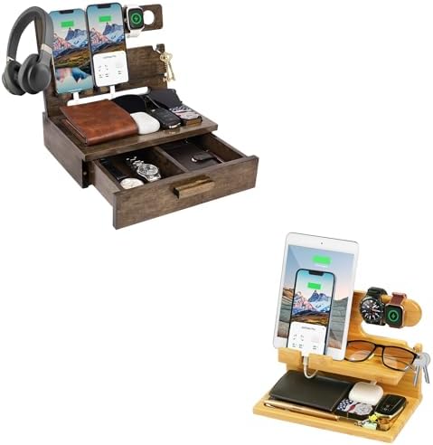 Amazon.com: ZAPUVO Bamboo Wood Phone Docking Station Wood Phone Docking ...