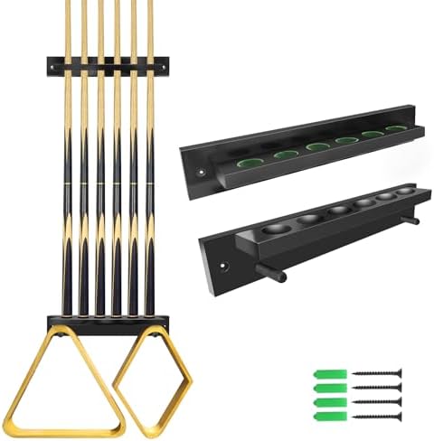 Amazon.com: MoyanSuper Pool Cue Rack Wall Mounted Rack Billiard Cue ...