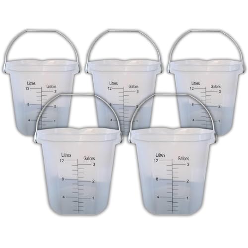 Snapklik.com : ACCUPOUR 3 Gallon Measuring Bucket, 5 Pack