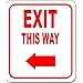 Amazon.com: EXIT THIS WAY DIRECTIONAL LEFT ARROW RED Aluminum Composite ...