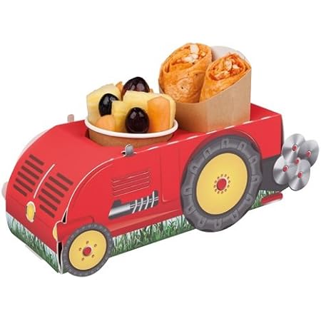 MustBeBonkers 20 Red Farm Yard Tractors - Party Meal Food Trays - Snack ...