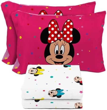 Amazon.com: Jay Franco Disney Minnie Mouse Faces Twin Sheet Set - 3 ...