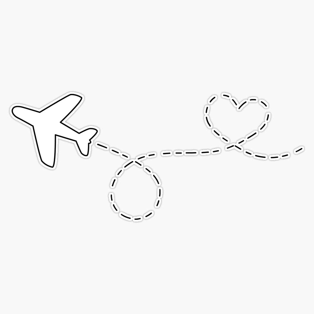 Amazon.com - STG Trading Airplane Heart Loop Vinyl Bumper Sticker Decal ...
