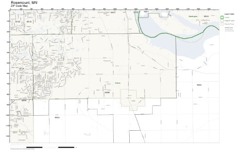 ZIP Code Wall Map of Rosemount, MN ZIP Code Map Not Laminated: Amazon ...