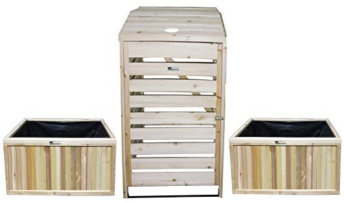 BinGarden Single Wheelie Bin Store with Bi-Fold Roof and matching ...