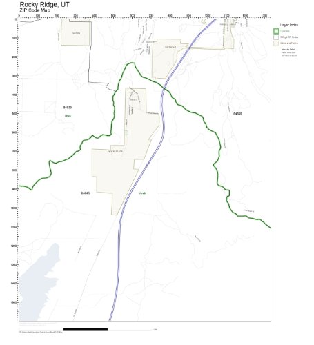 ZIP Code Wall Map of Rocky Ridge, UT ZIP Code Map Not Laminated: Amazon ...