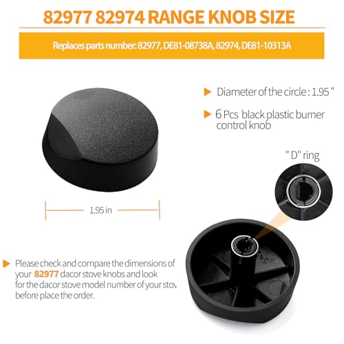 Upgraded 6 Pcs 82977 82974 Cooktop Knob for Dacor Stove Parts, DE81-08738A Stove Knobs ...