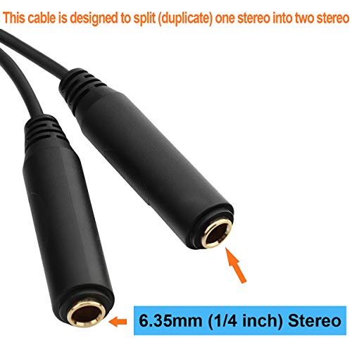 Snapklik.com : Tisino 1/4 Splitter Cable, 1/4 TRS Stereo Male To Dual 1 ...