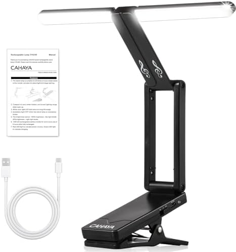 CAHAYA Rechargeable LED Music Stand Clip-on Light Music Stand with ...