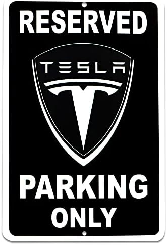 Amazon.com: Tesla Parking Only Sign - 8x12 Aluminum Tesla Garage Signs ...