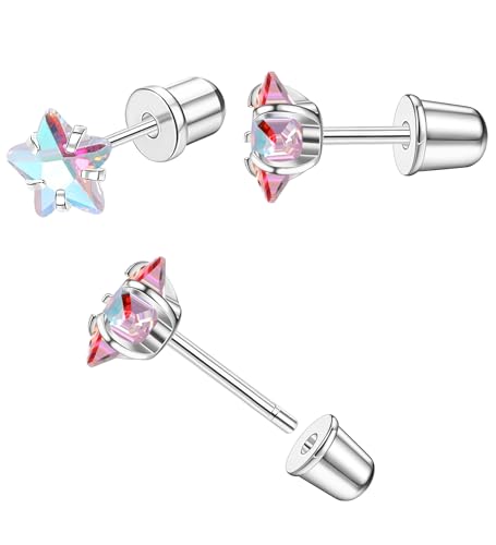 Amazon.com: TupMi Threadless Flat Back Stud Earrings Hypoallergenic ...