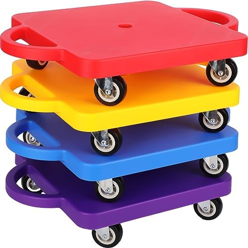 Amazon.com: 4 Pieces Sports Scooter Board Bulk Sitting Scooter Board ...
