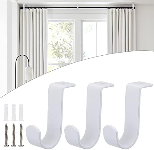 BTSKY 3 Pack Metal Ceiling-Mounted Curtain Rod Brackets for 25mm Rod ...