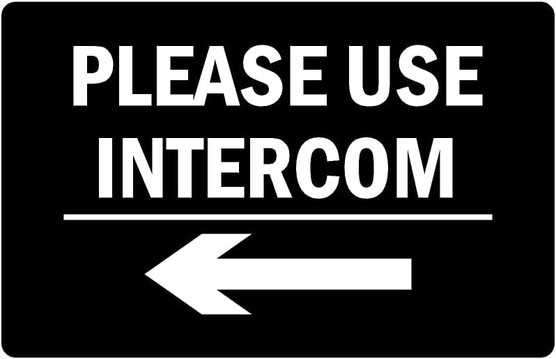 Please use intercom left arrow informational sign - Self adhesive ...