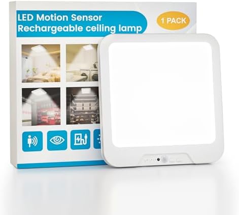 Fussion Rechargeable Ceiling Light with Remote, Battery Operated Closet ...