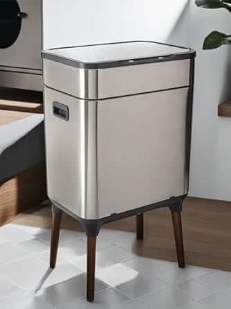 SAVYA HOME Dual Compartment Automatic Smart Sensor Steel Dustbin with ...