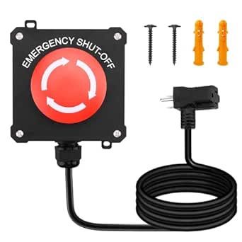 Piggyback Style Emergency Stop Button Kit with Large Stop Sign Panel ...