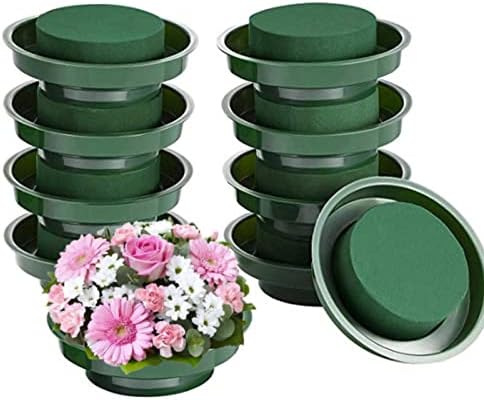 TAOLE Floral Foam Round Arranging, 10 Florist Foam Block With Bowl For ...