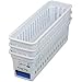 Amazon.com - Slim Plastic Storage Trays Baskets in White- Set of 3 ...