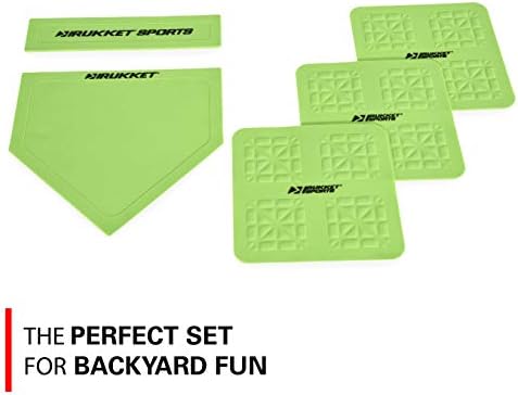 Rukket Kickball Set with Bases | Rubber Throw Down Plates and Kick Ball ...