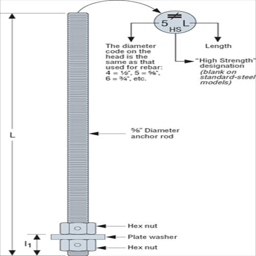 Simpson Strong-Tie PAB8-24 Pre-Assembled Anchor Bolt 1 X 24 inch ATR W ...