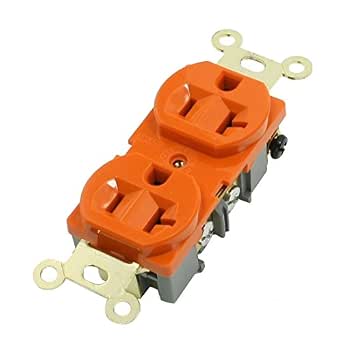 3NH® Industrial Outlet Plug Spec Grade 20A Orange Duplex Receptacle ...
