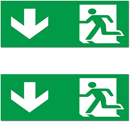 seemy Emergency Exit Sign, Pack of 5, Premium Stickers, 24 cm x 9 ...
