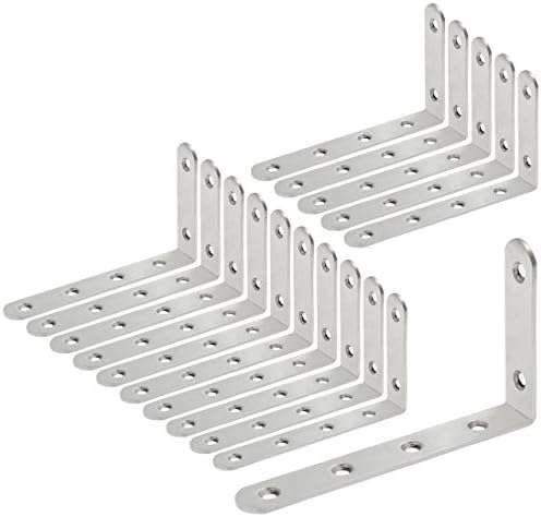 Amazon.com: Luomorgo 16 Pcs L Brackets for Shelves Heavy Duty Stainless ...