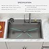 Logmey 33 Inch Waterfall Kitchen Sink Black Workstation Smart Sinks ...