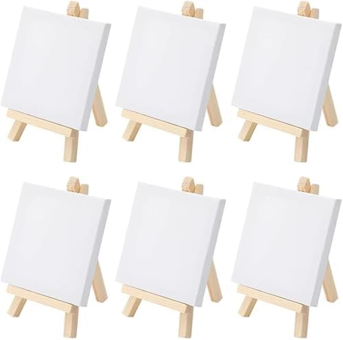Canvas and easel, Mini Pre-Stretched and Primed Blank Canvas with Table ...
