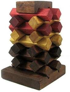Amazon.com: Raising Tower Wooden Brain Teaser Puzzle : Toys & Games