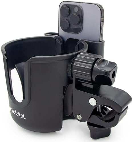 Amazon.com: Universal Stroller Cup Holder with Phone Holder, 360 ...