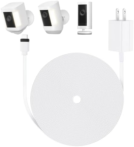 Amazon.com : Power Adapter for Ring Spotlight Cam Battery, with 25Ft/7 ...