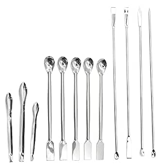 Scientific Labwares Laboratory Spoon Spatula Set - Long Handled Mixing ...