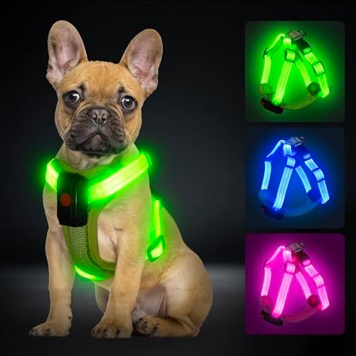 ChalkLit Light Up Dog Harness, Reflective Led Dog Harness Glow-in-The ...