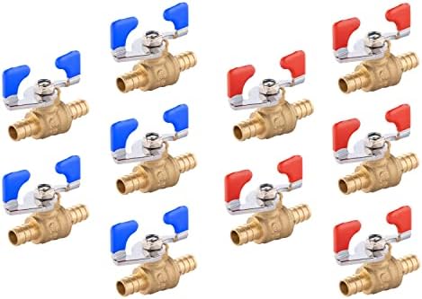 Amazon.com: Brass PEX Ball Valve 1/2" with White T Handle, Pex Barb ...