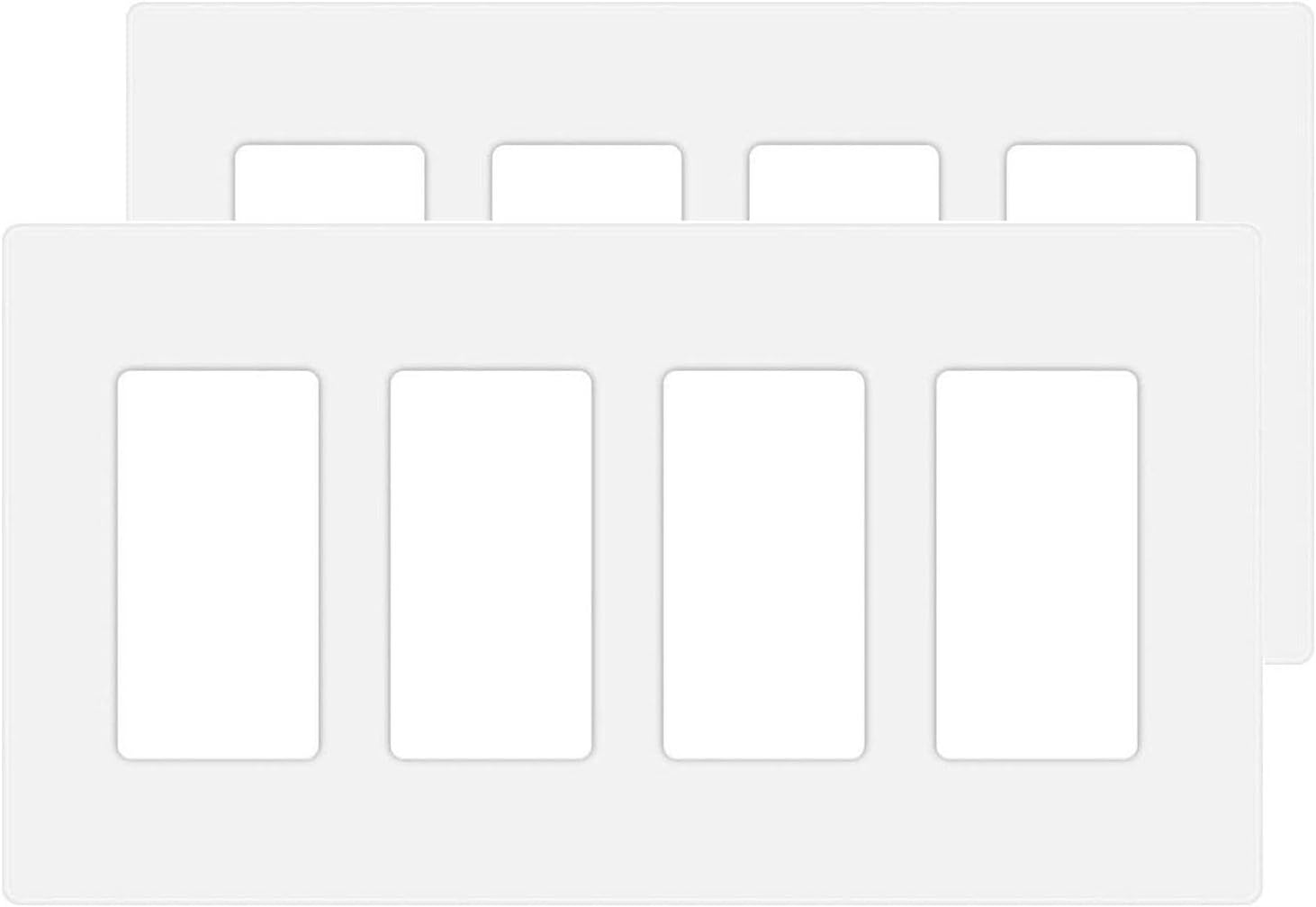 4-Gang Screwless Decora Wall Plate Cover Switch Outlet Electrical ...