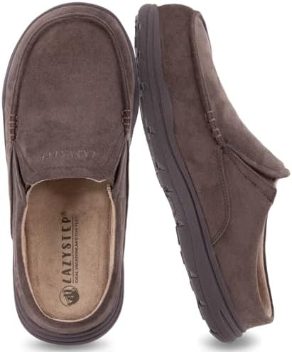 Amazon.com | LazyStep Men's McCoy Suede Wide Clog Slipper with Comfort ...