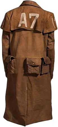 Men's Fallout NCR Ranger A7 Retro Western Style Duster Suede Leather ...