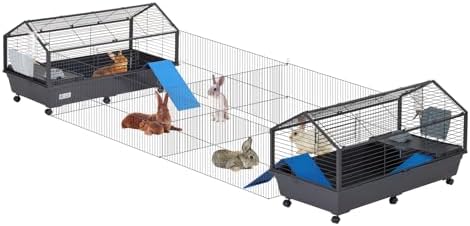 Amazon.com : Polar Aurora Rabbit Cage with Foldable Playpen, Rabbit ...