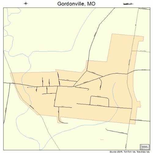 Amazon.com : Large Street & Road Map of Gordonville, Missouri MO ...