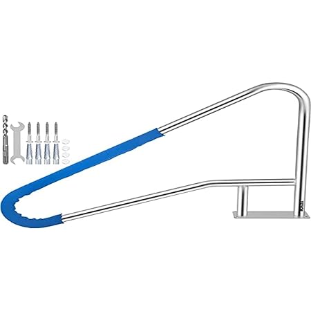 Amazon.com: VEVOR Pool Rail 55x32 Pool Railing 304 Stainless Steel 250LBS Load Capacity Silver ...