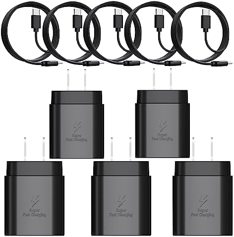 Lot de 5 chargeurs de type C 25 W PD USB C, bloc de charge super rapide ...