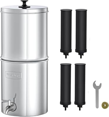 Waterdrop 2.25G Gravity-fed Water Filter System, with 4 Black Carbon ...