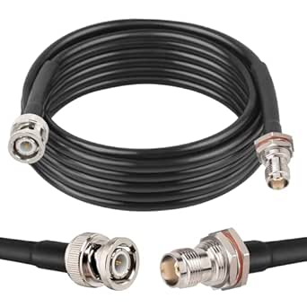 MOOKEERF - BNC Cable - RG58 BNC Male to Female 50ohm Coaxial Cable, 12ft Low Loss Antenna ...
