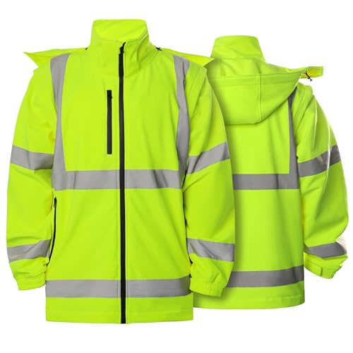 Snapklik.com : SHORFUNE High Visibility Reflective Softshell Safety ...