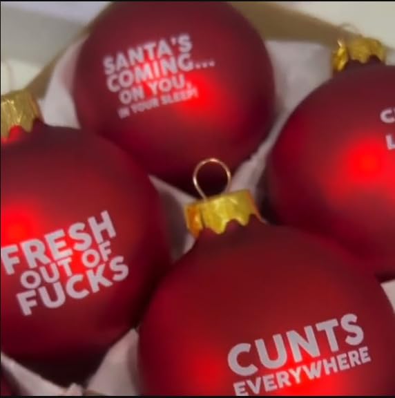 12Pcs Sweary Bauble Bundle,Offensive Christmas Tree Bauble Ornaments ...