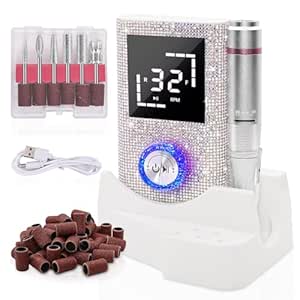 Amazon.com: Electric Nail Drill File Machine: Professional 45000RPM Cordless Nail Tool with ...