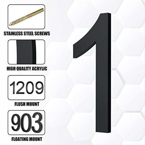 20cm House Numbers for Outside, Black Address Number with Plastic ...